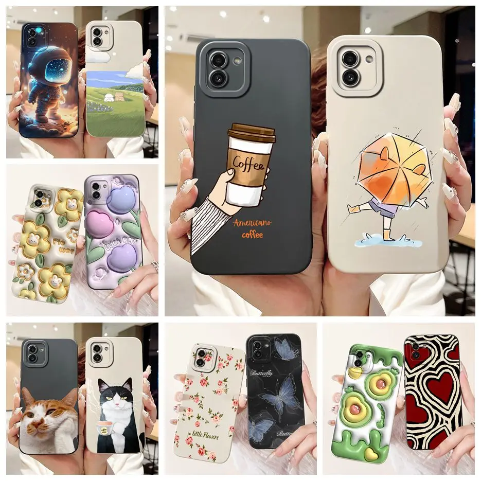For Samsung Galaxy A03 Case SM-A035F Fashion Candy Painted Cover Full ...