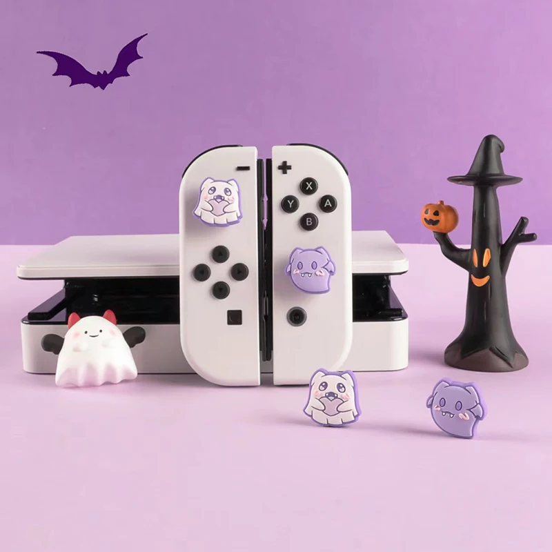 4pcs-Cute-Ghost-Joy-Con-Thumb-Grips-Joystick-Cap-Kawaii-Soft-Silicone ...
