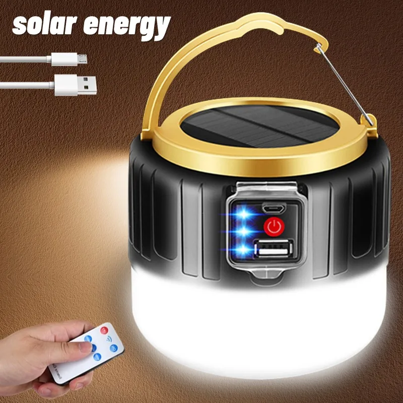 Solar LED Camping Light Waterproof Portable Tent Lamp Rechargeable ...