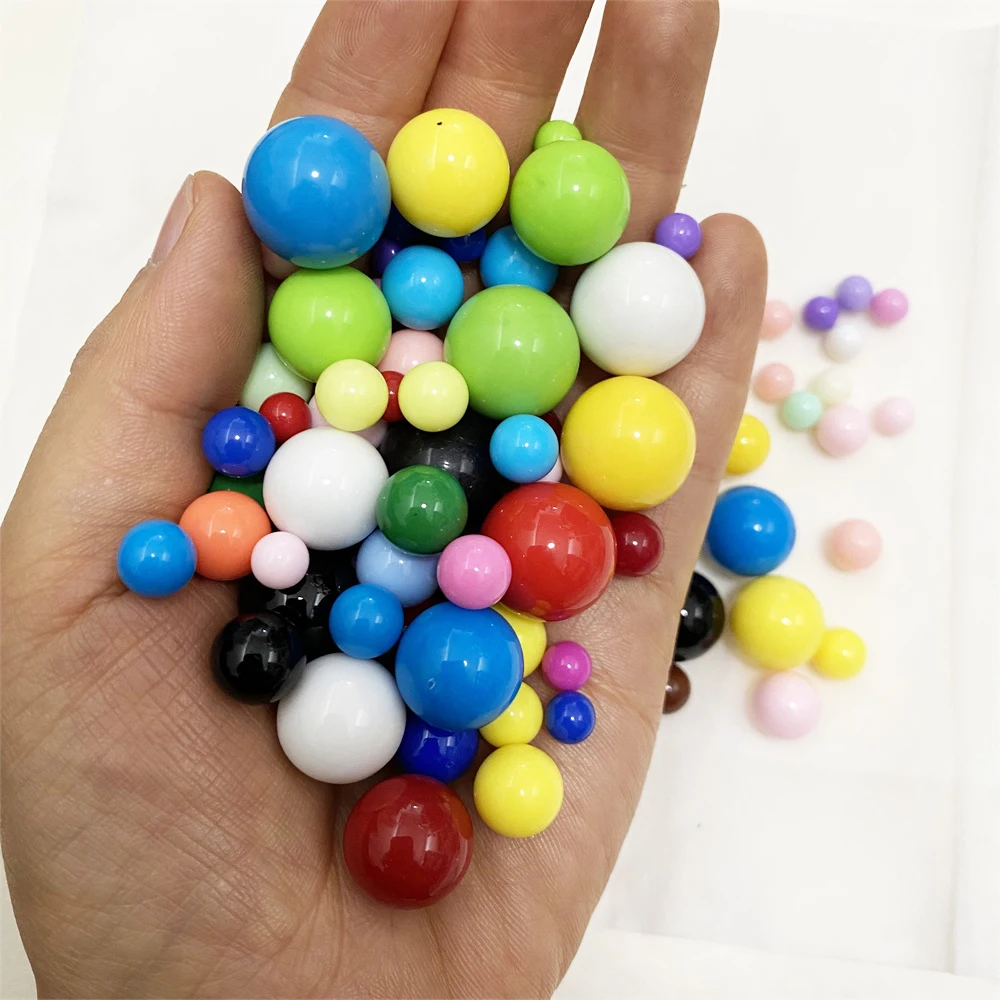 50/100Pcs Plastic Diameter 6mm 8mm 10mm 14mm 16mm Colorful Solid Balls ...
