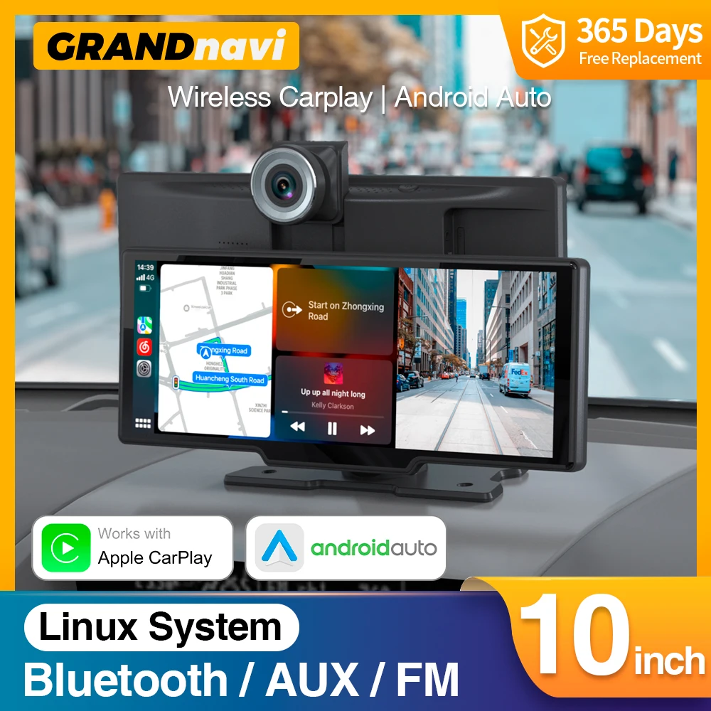 Grandnavi 4K Car Dash Cam Carplay Android Auto videoregistratore DVR ...