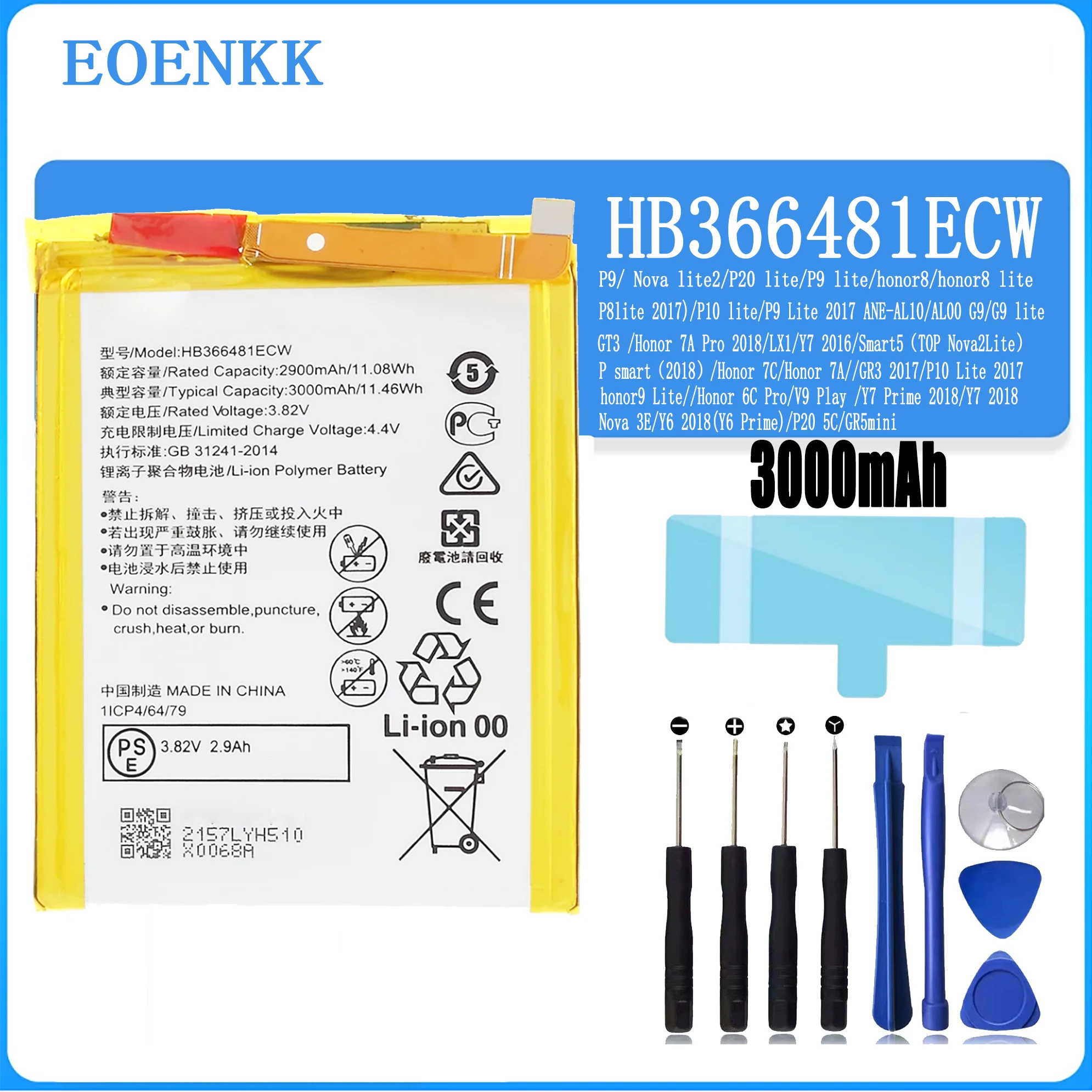 Hb366481ecw bateria para huawei nova 2 lite/honra 7c pro 7a AUM L41 LND ...