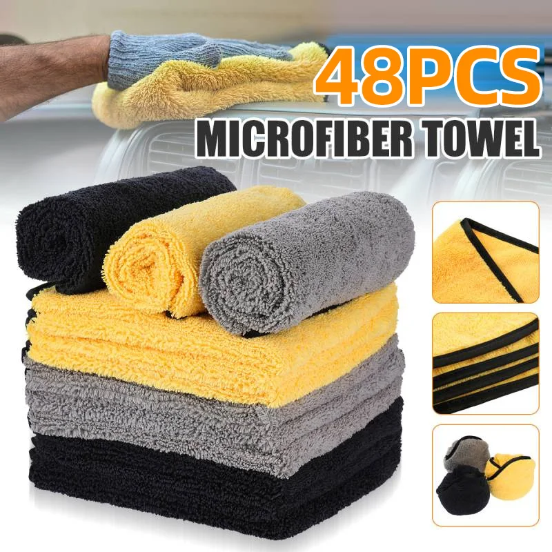 MATCC 48PCS 40*40cm Microfiber Cleaning Towel Micro Fiber Wash Towels ...