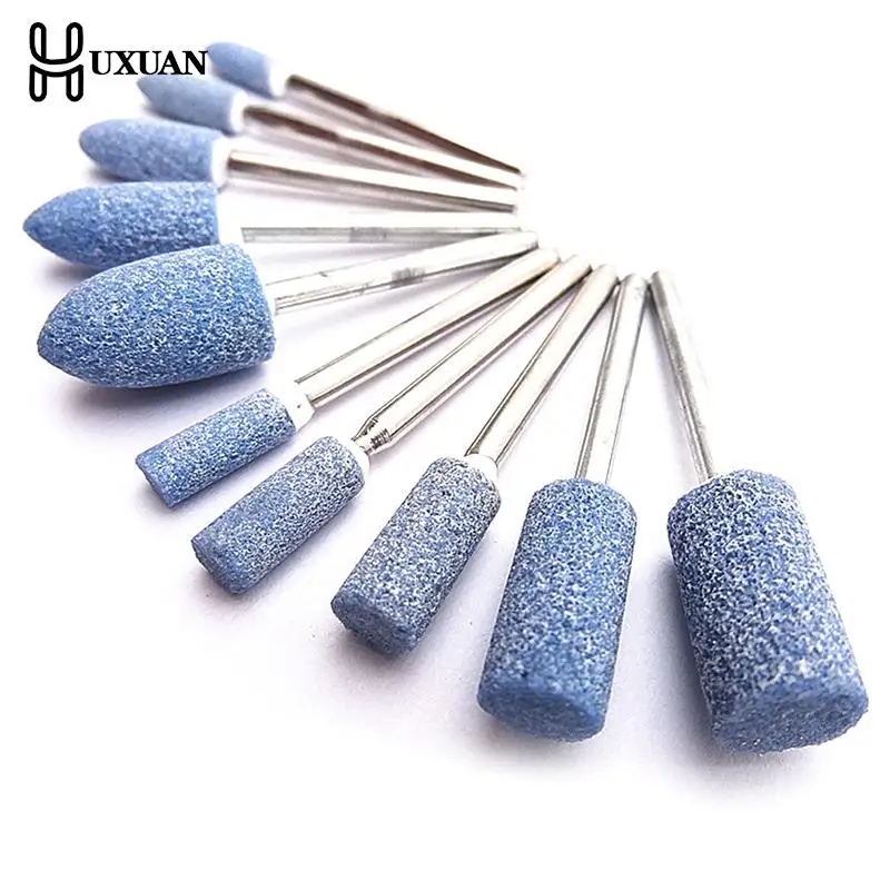 1/8 şaft 10 adet aşındırıcı taş monte seti taşlama Burr tekerlek Dremel ...