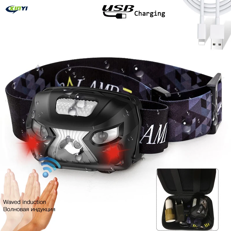 Led Sensor Headlamp Usb Rechargeable Headlight | Head Lamp Usb ...