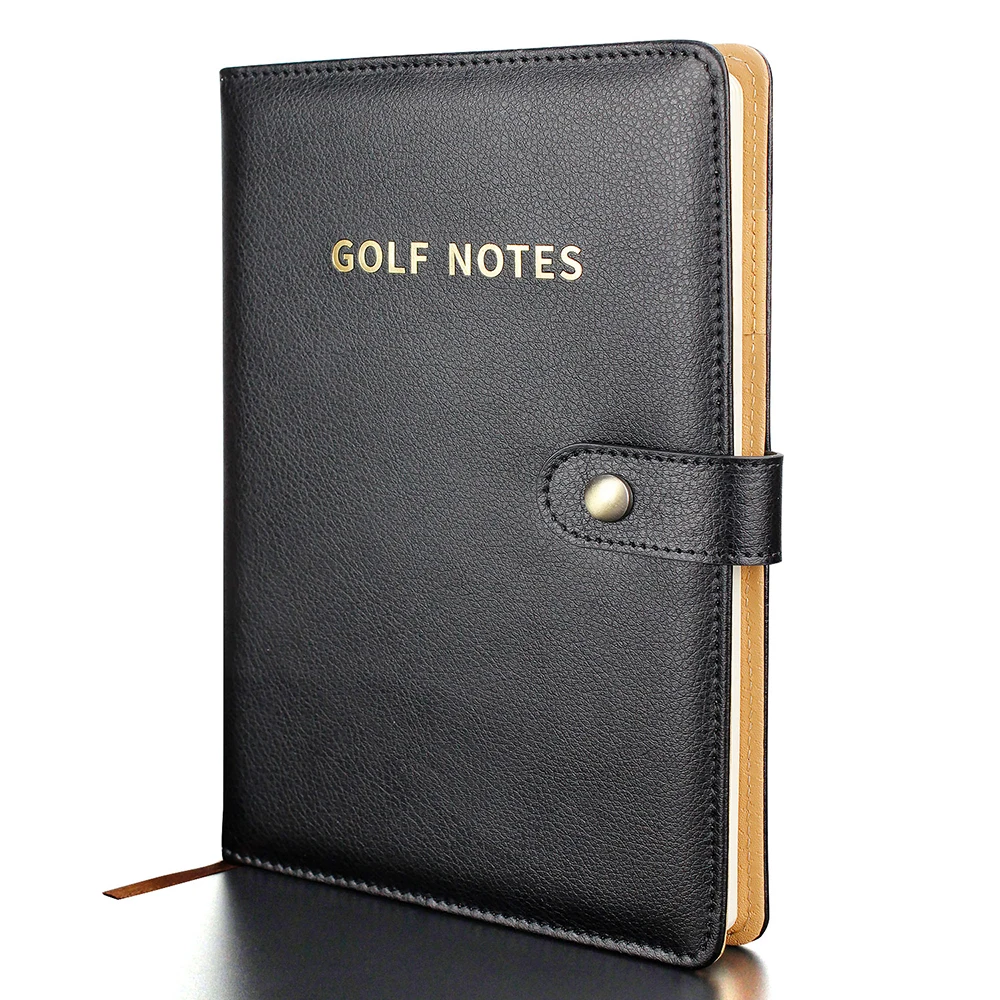 Black-Leather-Golf-Scorecard-Holder-Score-Notebook-Log-Journal-Yardage ...