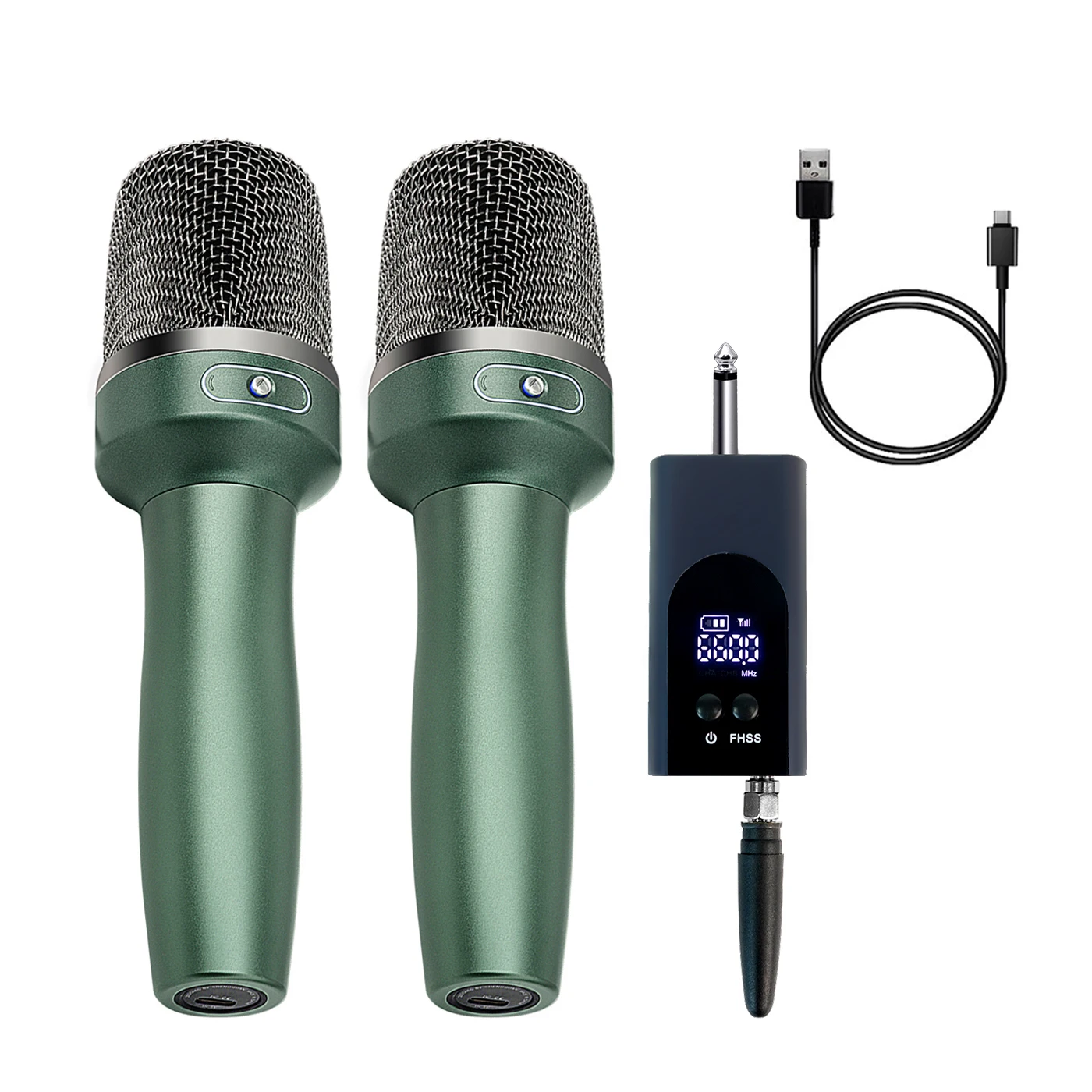 Heikuding-Rechargeable-Battery-UHF-Wireless-Microphone-Cordless-Dynamic ...