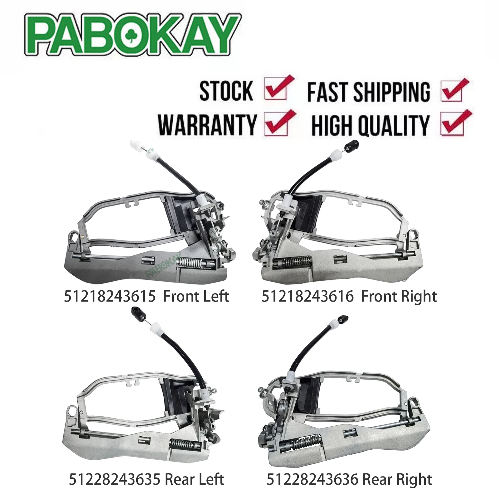 Portador de manija de puerta exterior para BMW, parte delantera ...