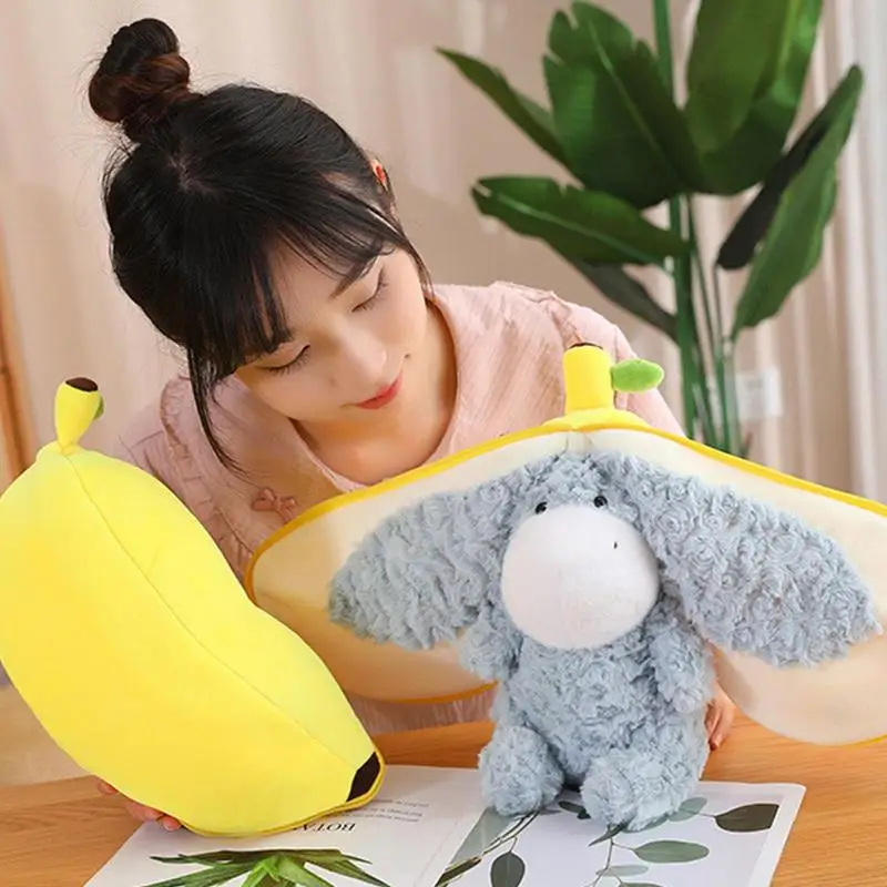Stuffed Animal Donkey 11Inch Children Fruit Pillow Doll Banana Donkey ...