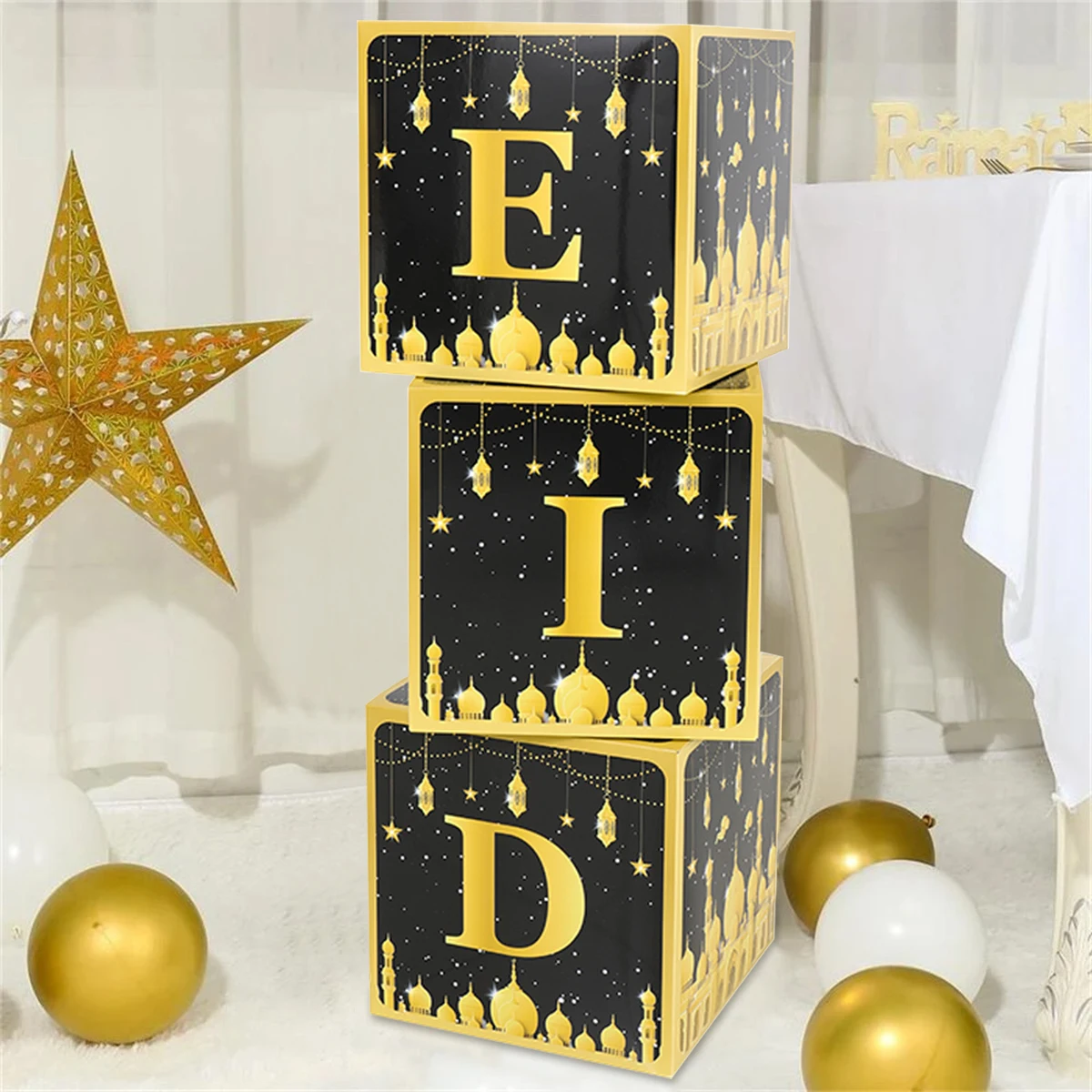 Eid Letter Boxes 2024 Ramadan Decoration for Home Muslim Islamic Party ...