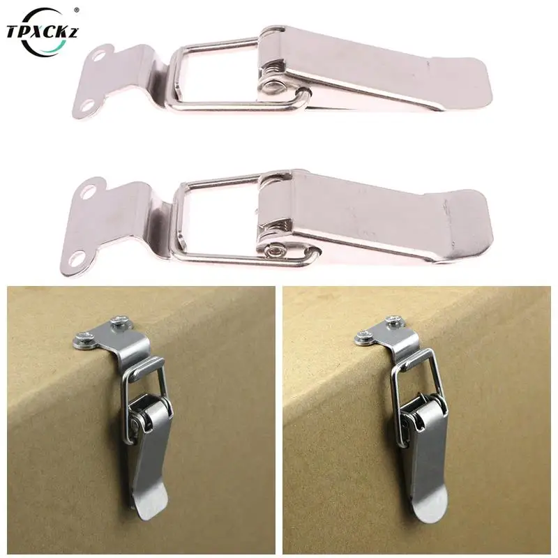 1set-Spring-Loaded-Draw-Toggle-Latch-Clamp-Clip-Silver-Hasp-Latch-Catch ...