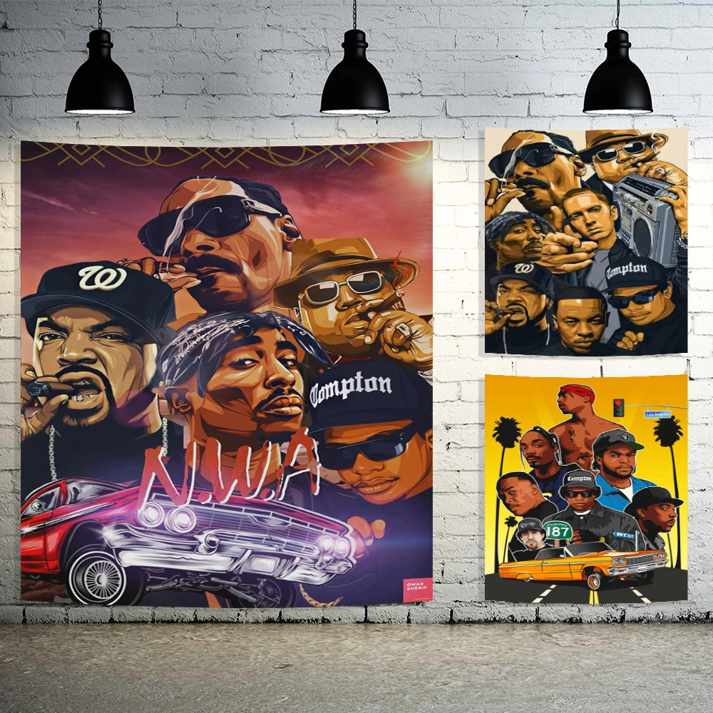 Legends-Of-Hip-Hop-Rapper-Stars-Poster-Tapestry-Painting-Old-School ...