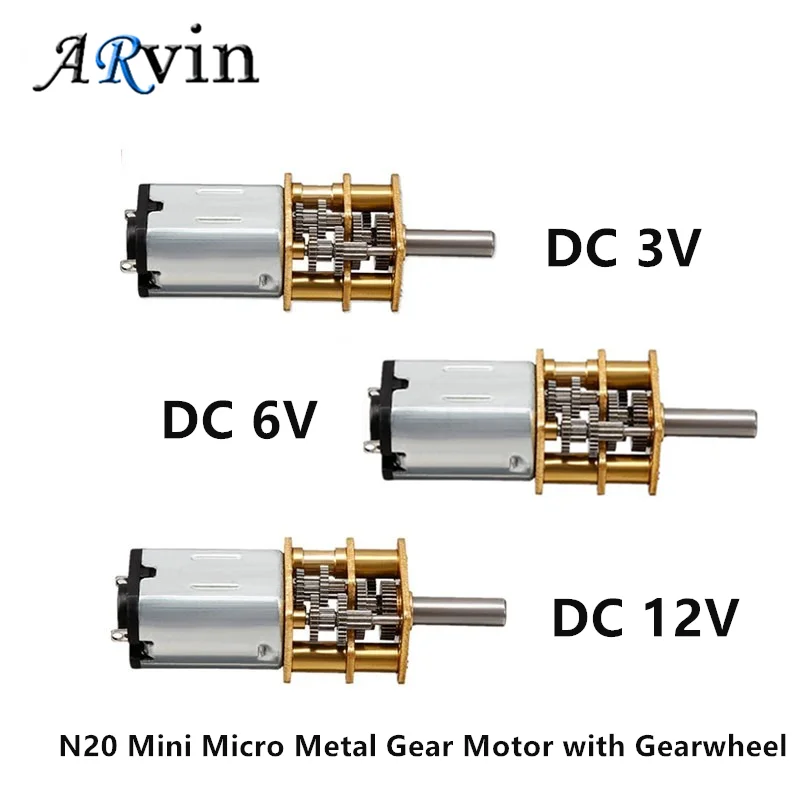 DC-3V-6V-12V-N20-Mini-Micro-Metal-Gear-Motor-with-Gearwheel-DC-Motors ...