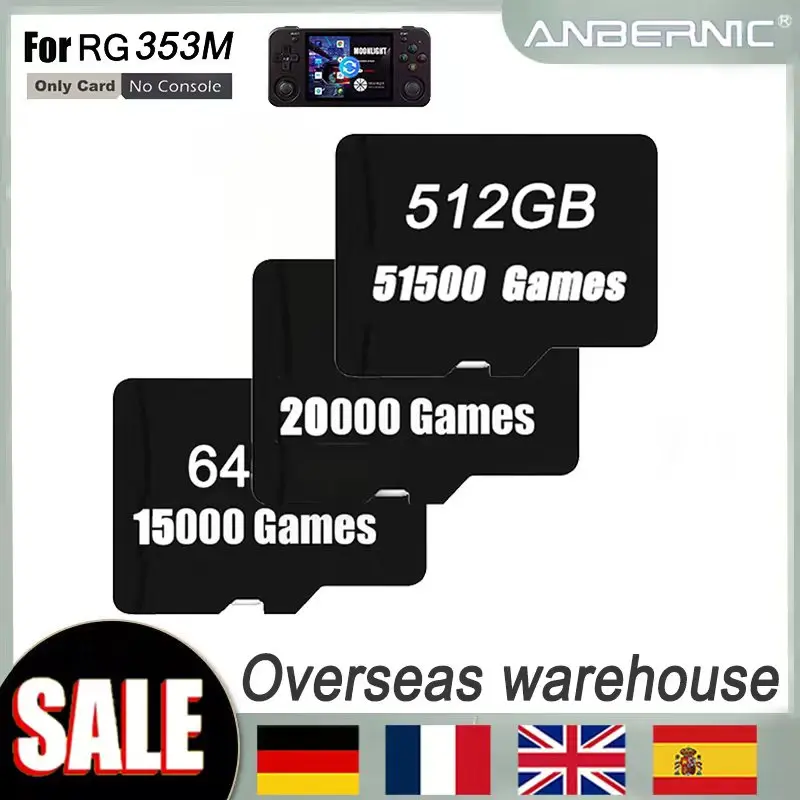 512GB TF Card Preloaded Games for ANBERNIC RG35M Bag SD Card ONLY 74000 ...