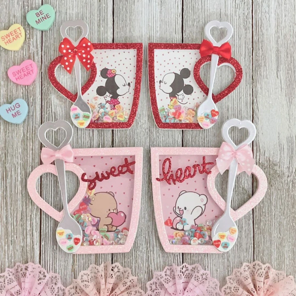 Kscraft Valentine Coffee Mug Shaker Metal Cutting Dies Stencils For Diy ...