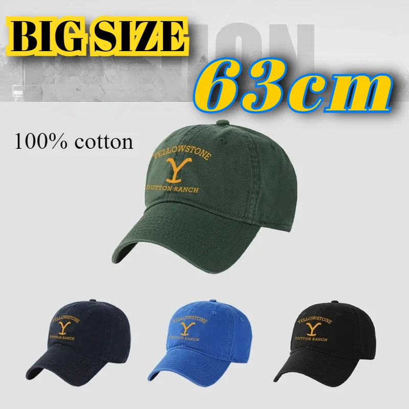 Yellowstone Dutton Big Size 63cm Baseball Caps Unisex Visors Soft 100% ...