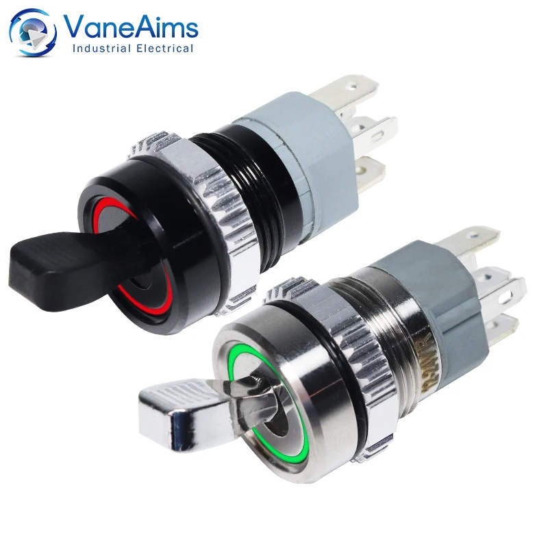 16MM-Metal-Toggle-Switch-Waterproof-Bicolor-LED-Light-2-Position-Self ...
