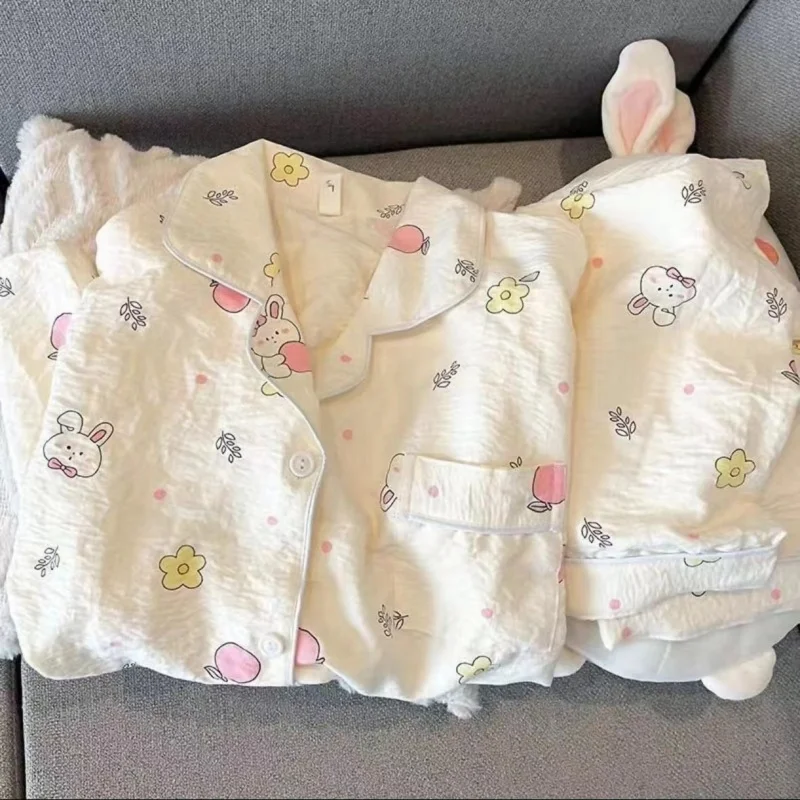 Conjuntos-de-pijamas-Kawaii-con-estampado-de-conejos-para-mujer ...