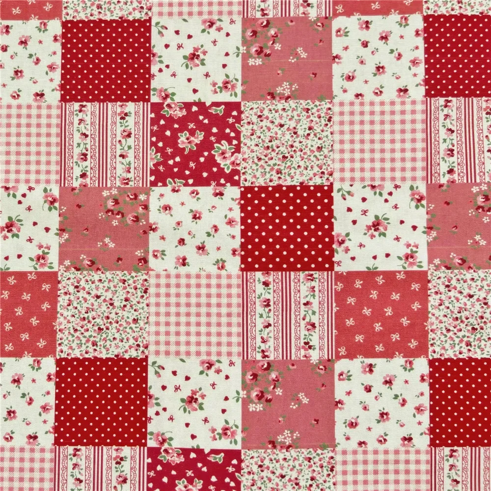 Retro-Red-pastoral-style-lace-print-100-cotton-fabric-Patchwork-Cloth ...