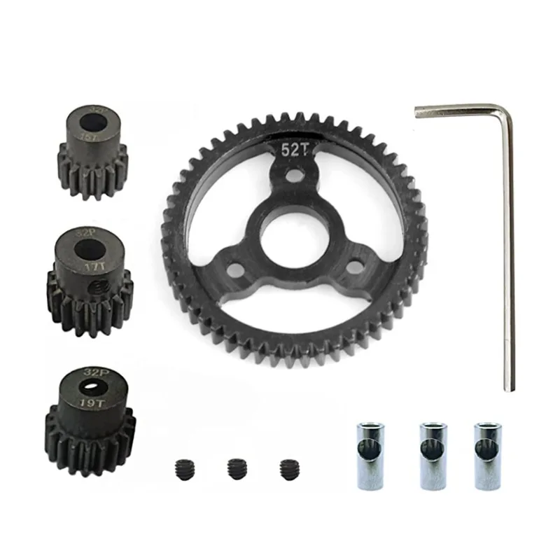 Metal Steel 50T 52T 53T 54T Spur Gear and 32P 15T 17T 19T Pinions Gear ...