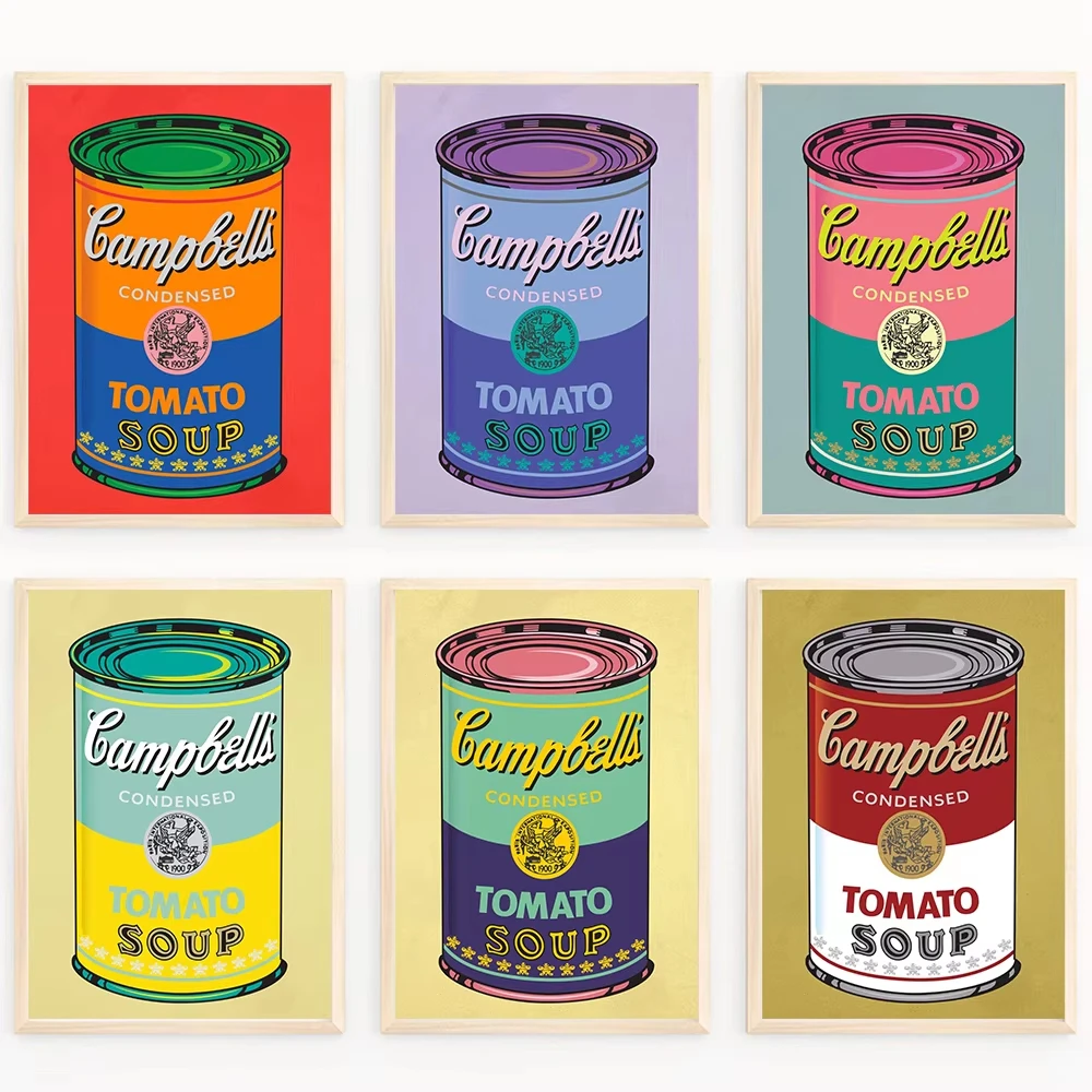 Andy Warhol Pop Art Tomato Soup Poster Canvas Painting Vintage Kitchen ...