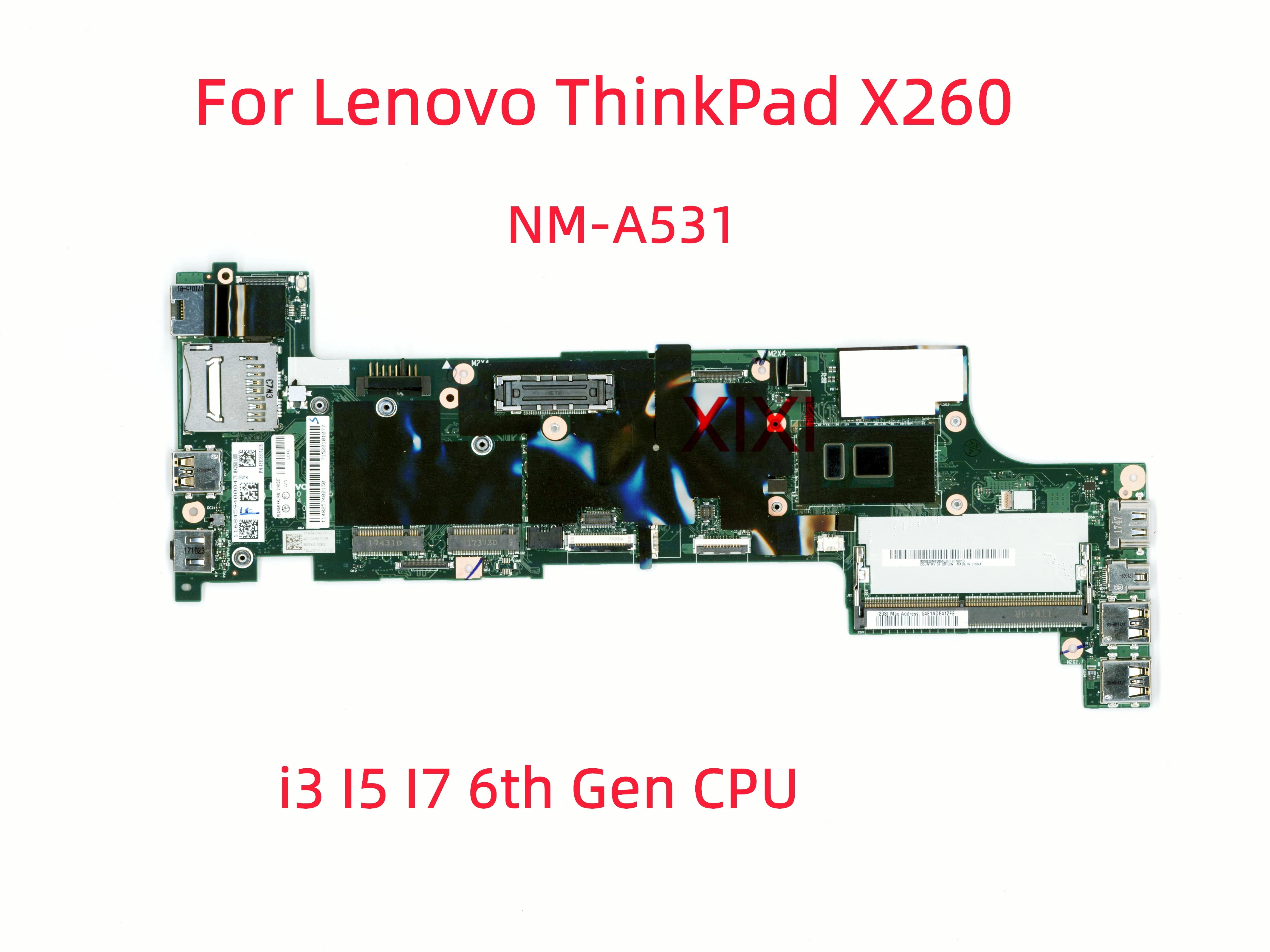 Bx260 Nm-a531 For Lenovo Thinkpad X260 Laptop Motherboard With I3 I5 I7 6th Gen Cpu Ddr4 100% ...