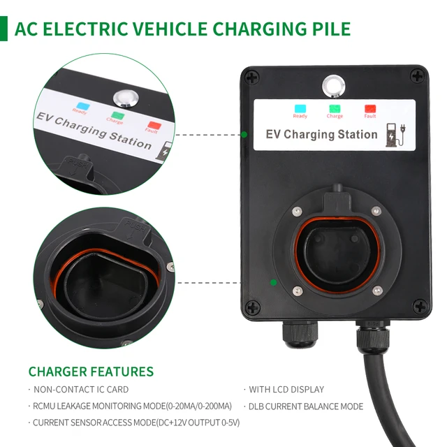 Etec Ev Charger 32a 3-phase Wallbox 22kw Ac Ev Wall-mounted, 50% OFF