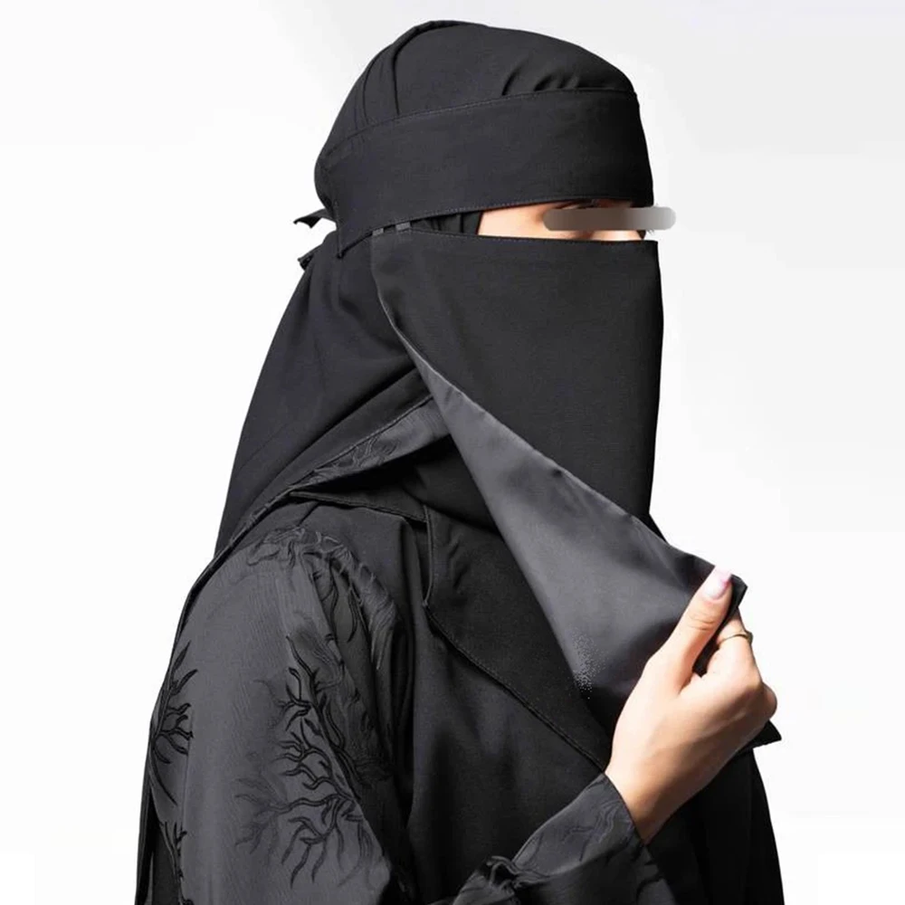 Nieuwe-Satijn-Gevoerde-Niqab-Ramand-Eid-Moslim-Vrouwen-Hijab-Sjaal ...