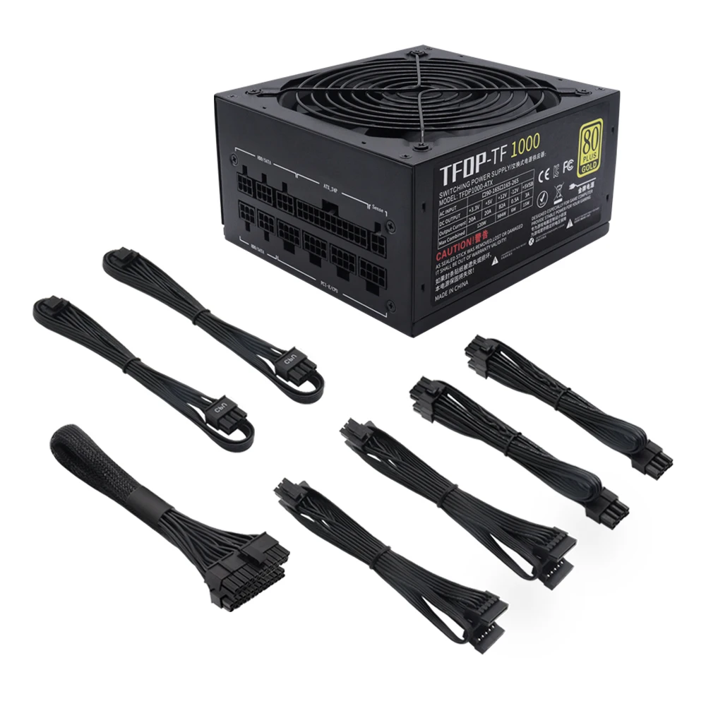 T-F-SKYWINDINL-1000-Watt-Power-Supply-Gold-Full-Moulder-1000W-PC-PSU ...