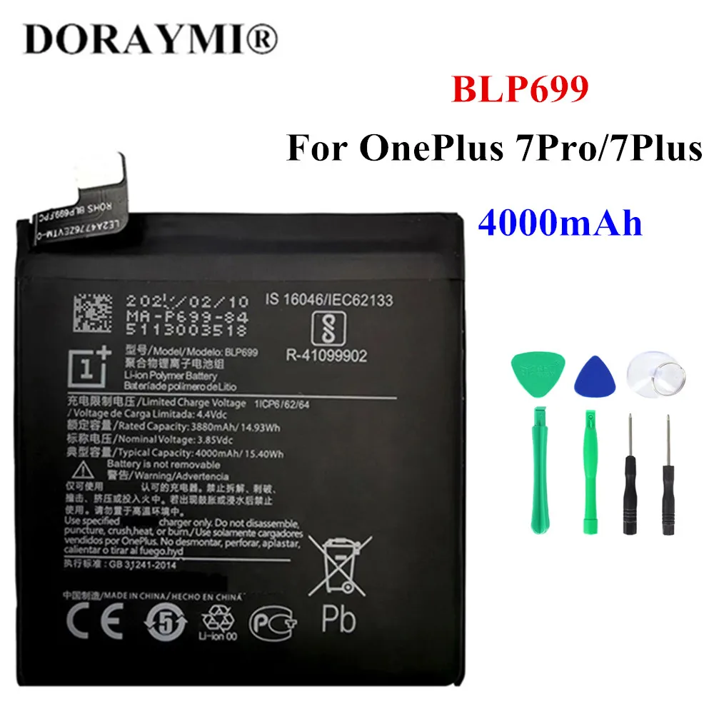 New Original 4000mAh BLP699 Replacement Battery For OnePlus 7Pro 1+ 7 Pro 7 Plus Phone Batteries ...