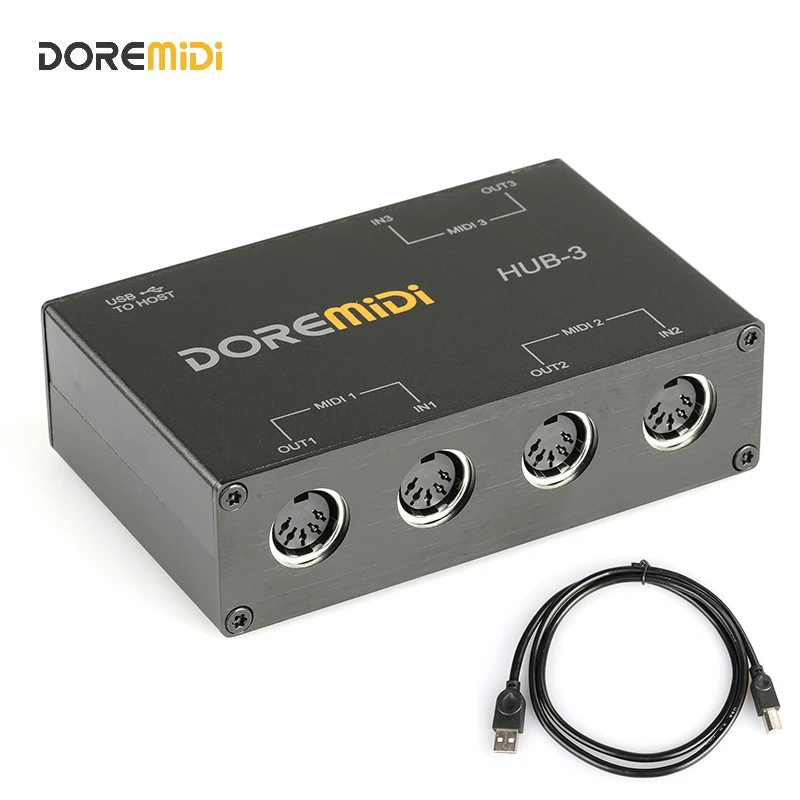 Doremidi Midi 3x3 Box Usb Midi Interface Midi Box Midi Hub-3 - Stage ...
