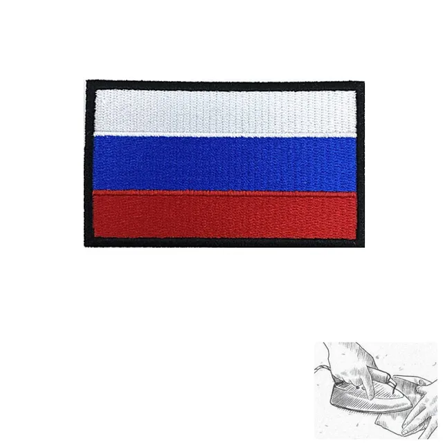 1PC Russian Flag Russia Armband Embroidered Patch Hook And Loop Or Iron ...