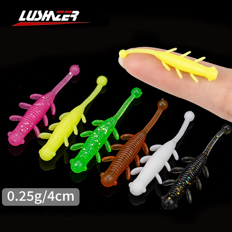 LUSHAZER 20pcs/bag Wobblers Rockfishing Soft Lures Mini Soft Worm ...