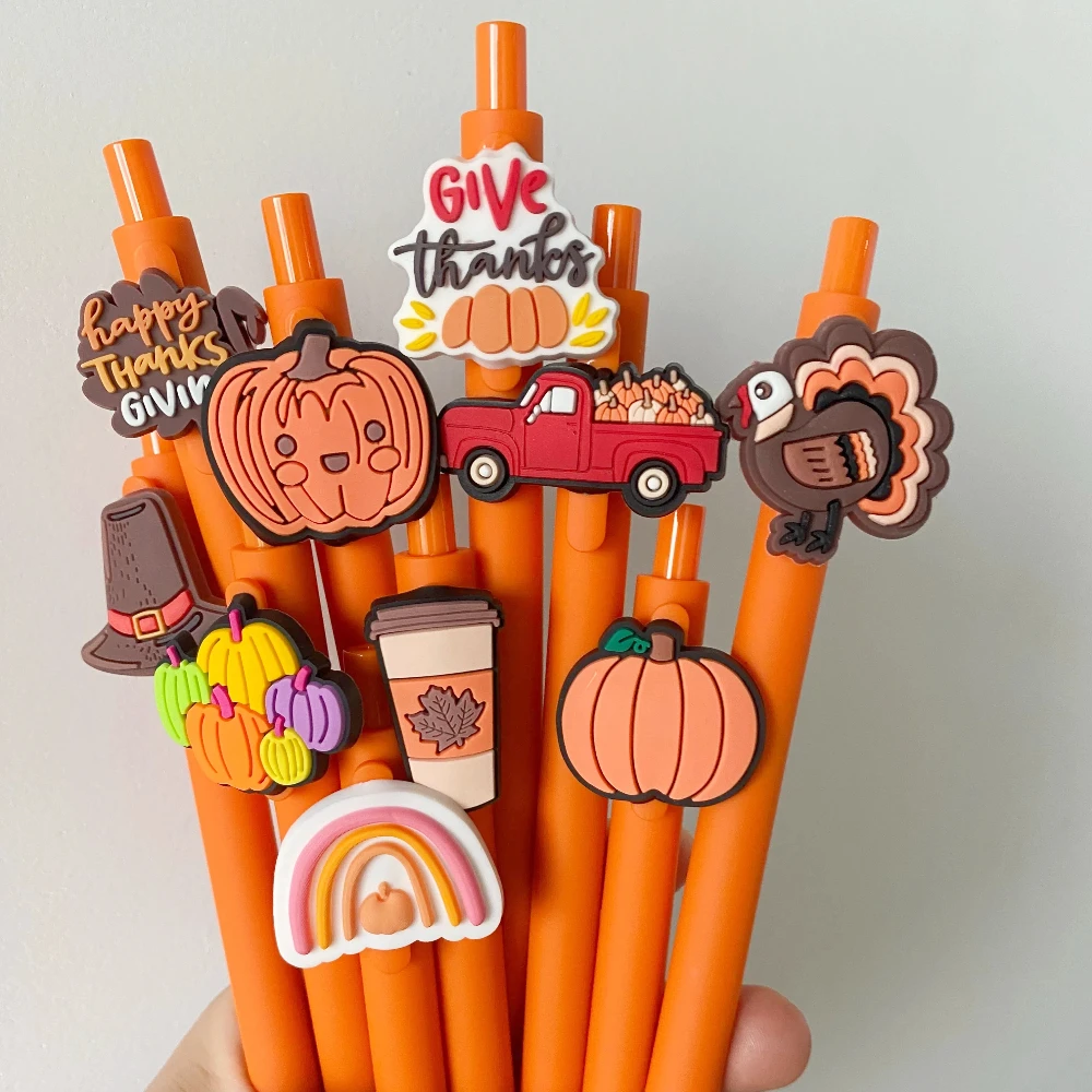 10Pcs Fall Gel Pens Thanksgiving Writing Pens with Pumpkin Design, 0 ...