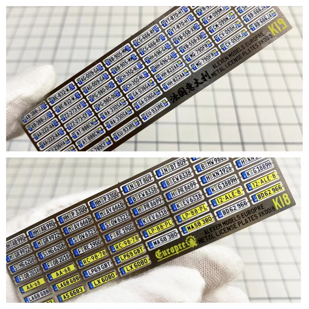 49-Pairs-1-64-Car-Model-Registration-Plates-European-Metal-Simulation ...