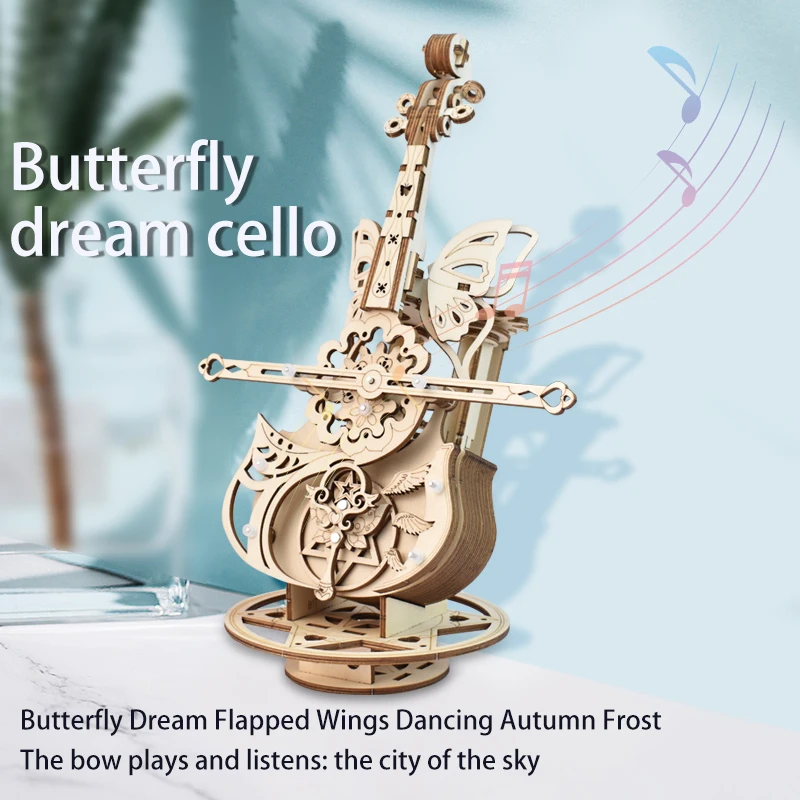 Creative-Magic-Cello-Mechanical-Music-Box-Toys-Stem-Moveable-Funny ...