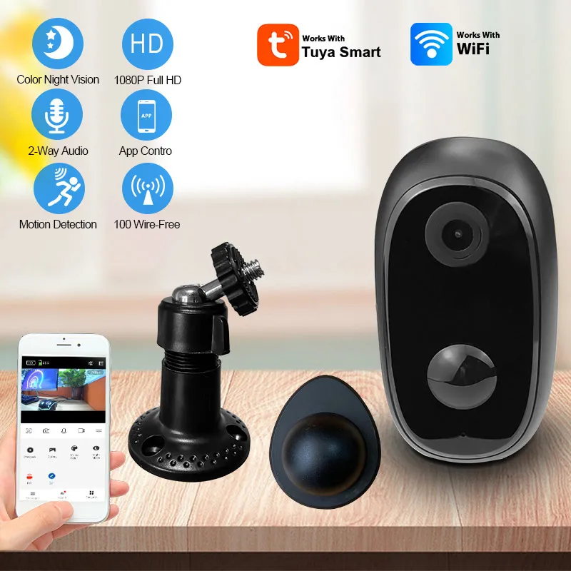 Tuya-Smart-Mini-WiFi-Camera-Magnetic-Mount-10000mah-Recharge-Battery-In ...