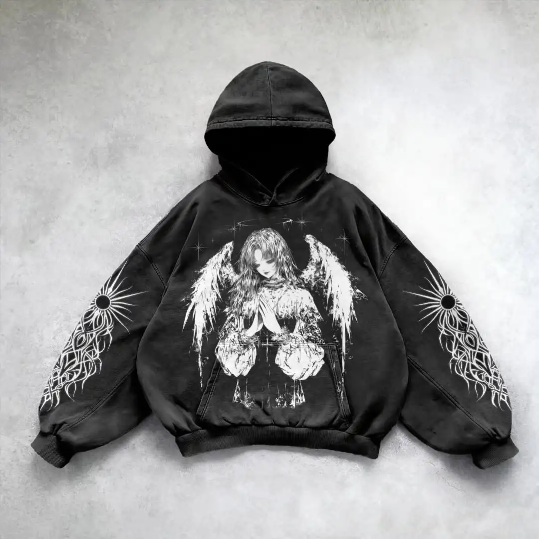 Angel girl-sudaderas con capucha góticas de gran tamaño para mujer ...