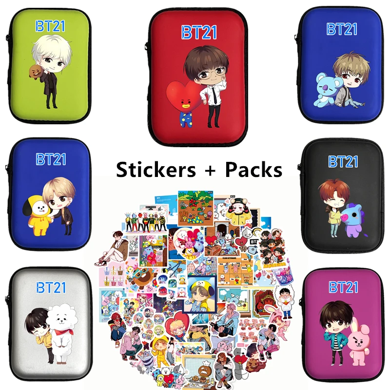 Many-Styles-Cartoon-Kpop-BT21Stickers-PVC-Naklejki-Waterproof-Pull-Rod ...
