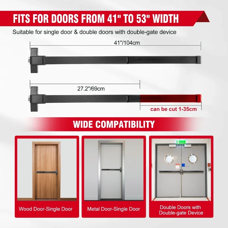 Emergency Exit Single Door Push Pad With Panic Latch Ks93 Emergency