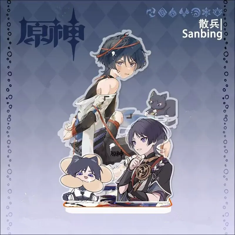 Genshin Impact Scaramouche Cute Keychain Cartoon Acrylic Stand Figure ...