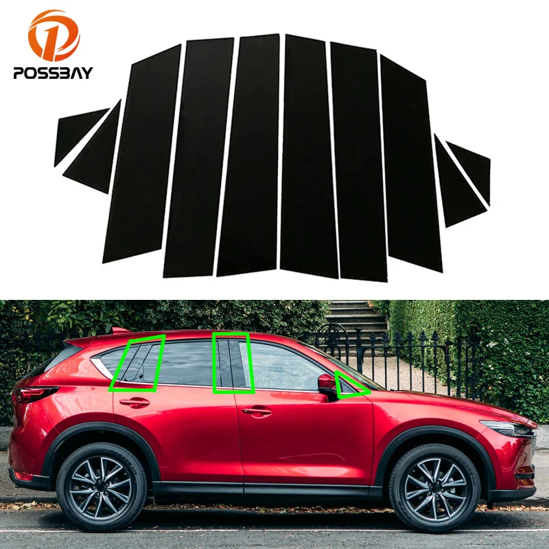 10-Pcs-Car-Glossy-Black-Pillar-Posts-Door-Window-Trim-Decal-Cover-for ...