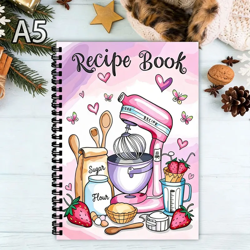 Recipe Journal 100 Sheets Empty Cookbook Handwritten Planner For Daily ...