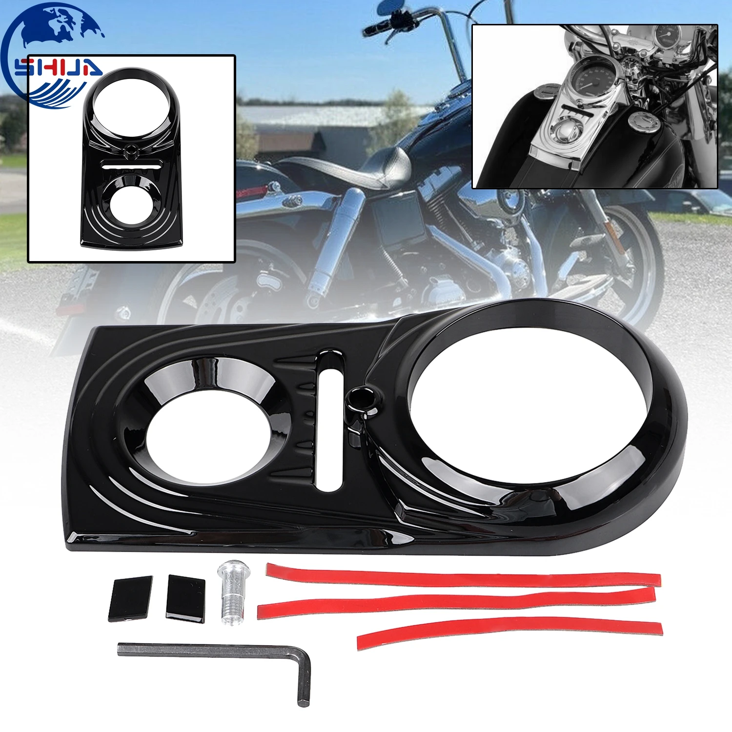 Motorcycle-Dash-Panel-Insert-Panels-Instrument-Cover-For-Harley-Dyna ...
