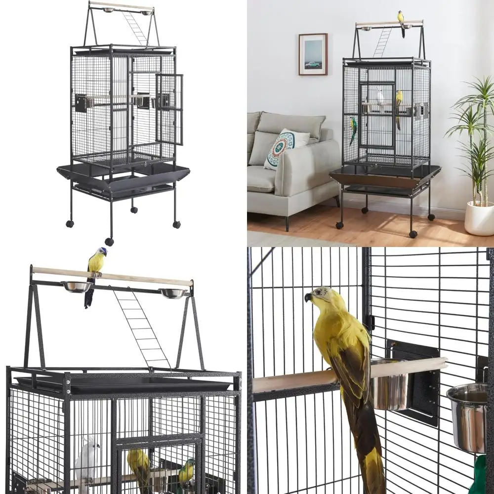 Panana Large Bird Cages Parrot Cage Wide Flight Metal Animal Cage for ...