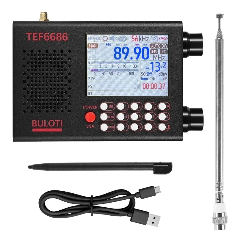 TEF6686 高感度フルバンド FM/AM/短波ラジオ、2.8 インチ LCD ディスプレイと DSP レシーバー搭載 TEF 6686 ...