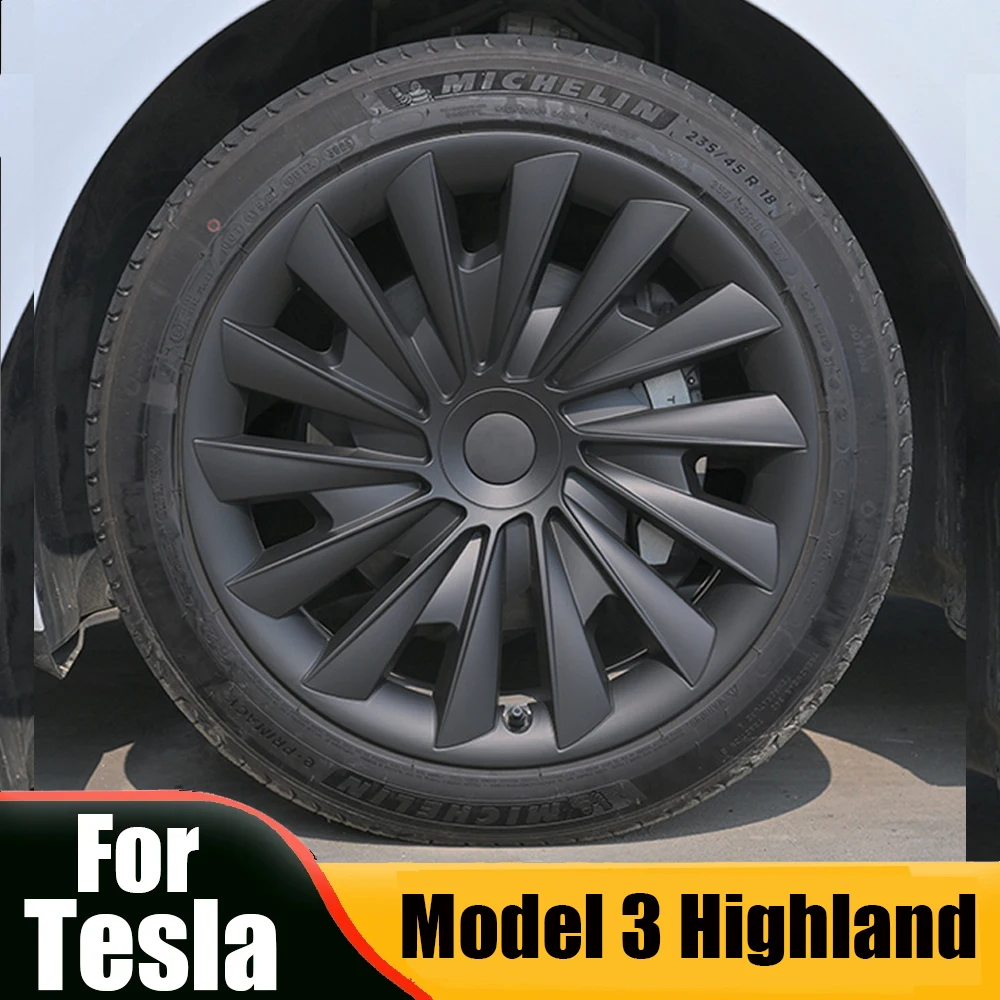 4PCS-Hub-Caps-For-Tesla-Model-3-18-Inch-Highland-Version-2024 ...