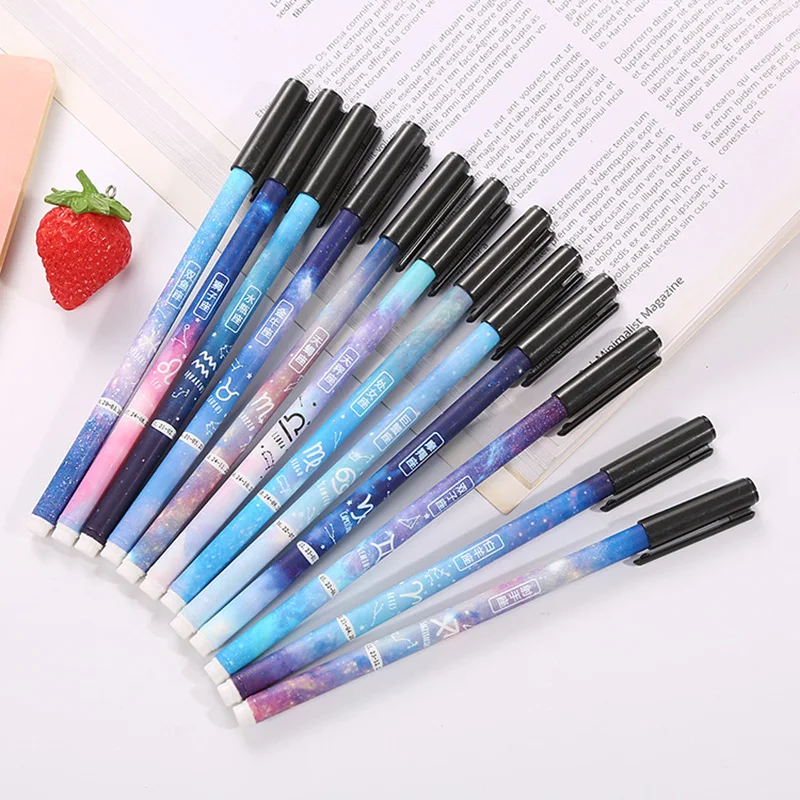 4 Pcs/Set Constellation Gel Pen 0.5mm Black Ink Novelty Starry Neutral ...