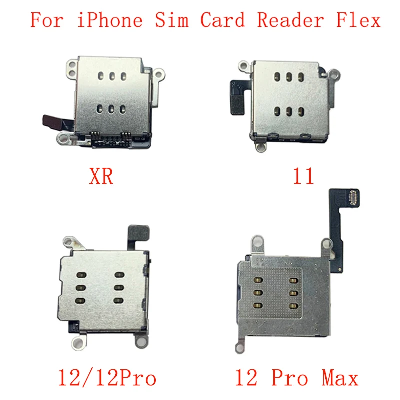 Dual Sim Card Tray Reader Holder Connector Flex Cable For Iphone 12 Pro ...