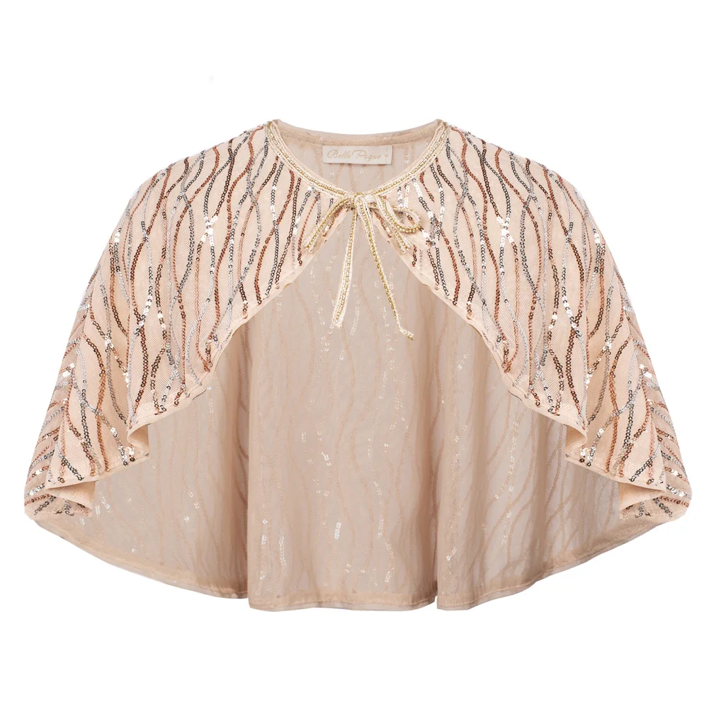 BP-Women-Vintage-Sequined-Shrug-Crew-Neck-Tie-Front-High-Low-Cropped ...